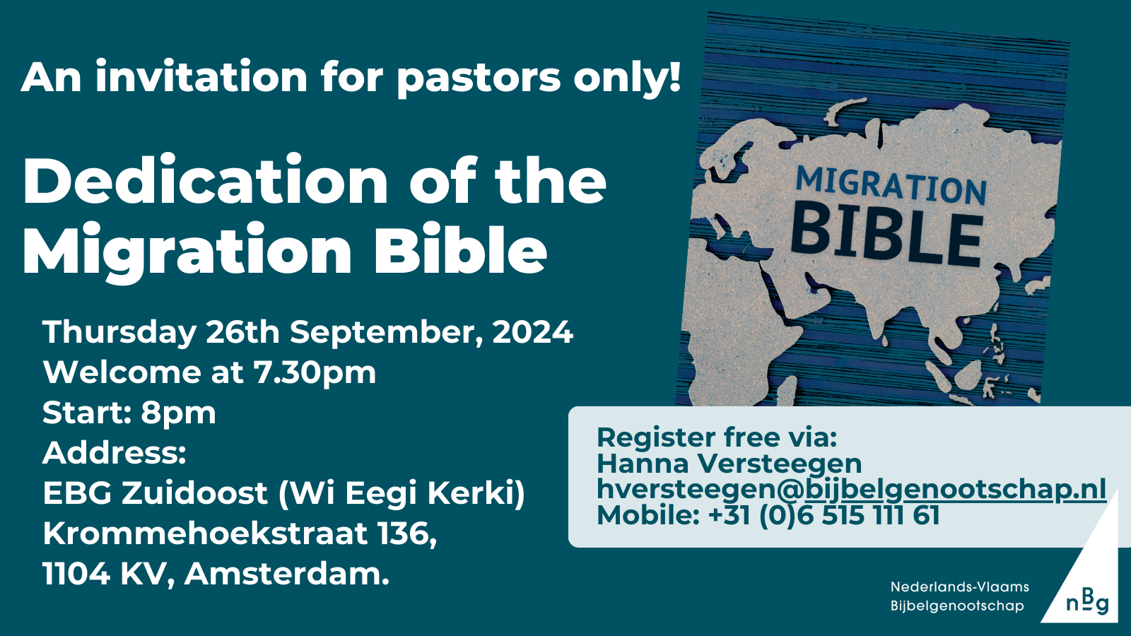 Migration Bible ingezegend in Amsterdam-Zuid-Oost